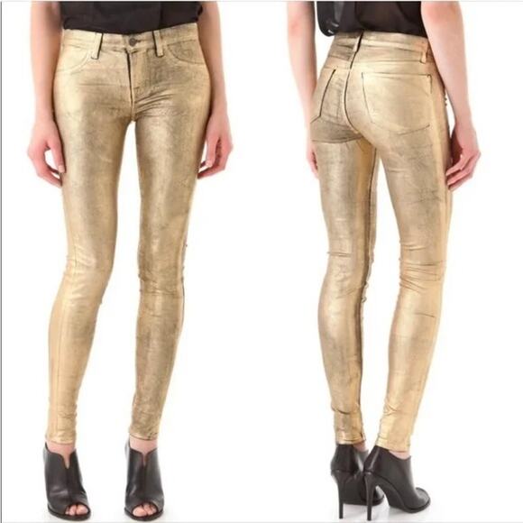 J Brand | Jeans | J Brand Super Skinny Ctm Coated Gold Jeans 27 | Poshmark